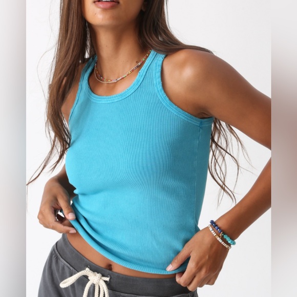 Electric & Rose | Tops | Electric Rose Sinclair Stretch Ribbed Tank In ...